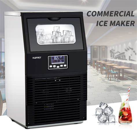 KUPPET Commercial Ice Machine, Freestanding Automatic Portable Ice Cube ...