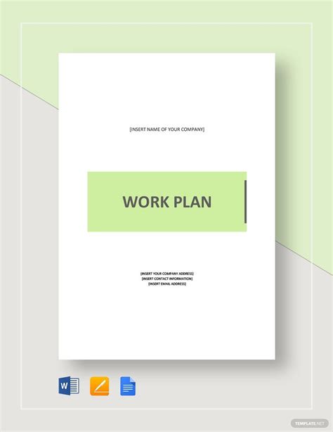 Work Plan Format Template - Google Docs, Word, Apple Pages | Template.net