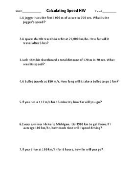 Image result for Calculating Speed Practice