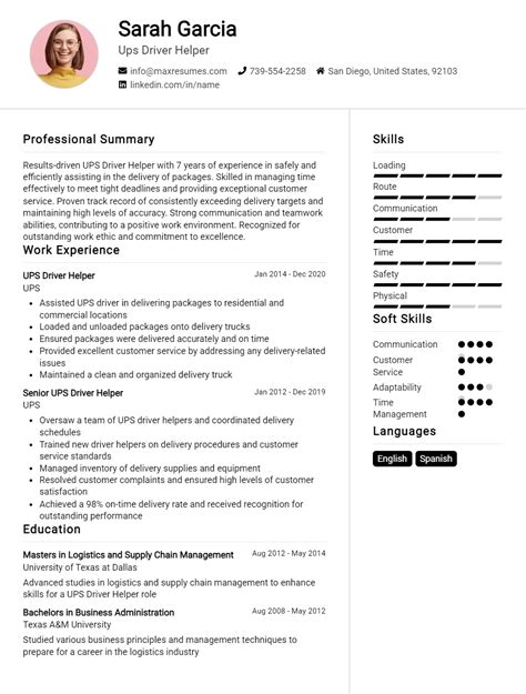 Image result for UPS Driver Resume Examples