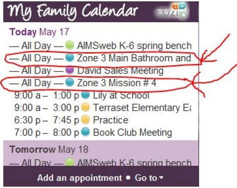 Image result for FlyLady Mini Calendar