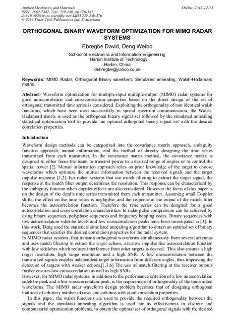 Image result for Orthogonal Waveform Mimo