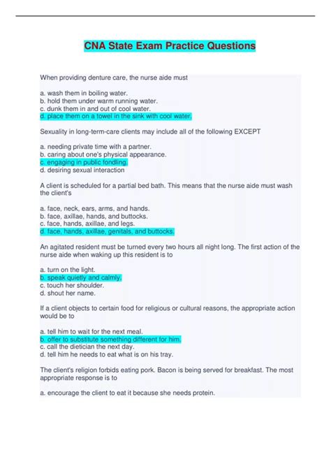 Image result for Nursing Assistant Practice Test