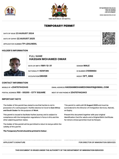 Image result for Temporary Entry Permit