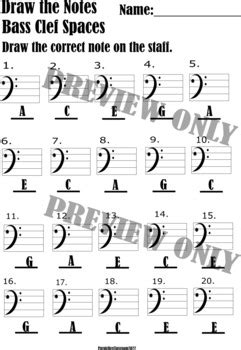Image result for Bass Clef Space Notes