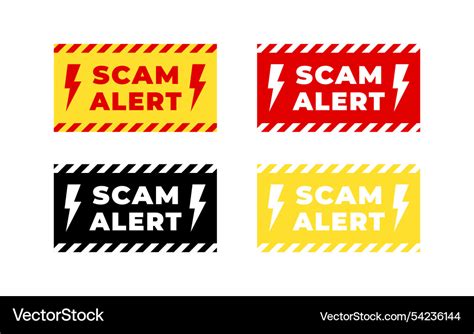 Scam alert signs warning symbols Royalty Free Vector Image