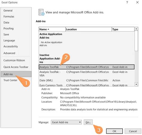 Image result for Excel Options Add-Ins