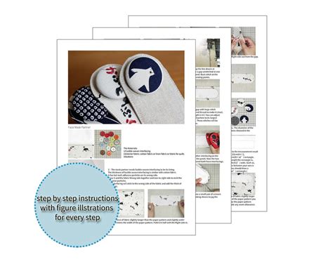 Image result for Pattern for a Hook and Loop Face Mask