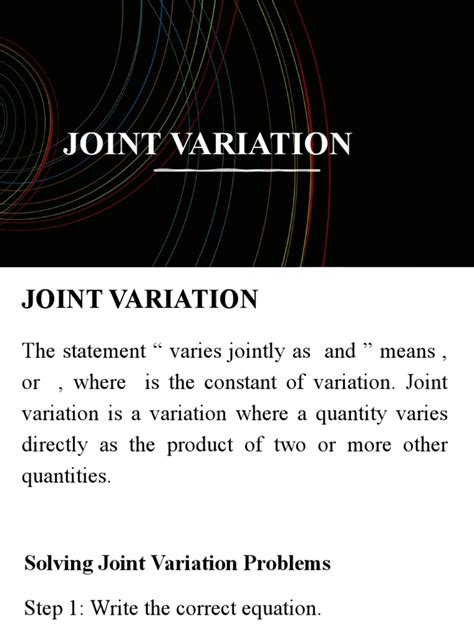 Image result for Joint Variation Examples