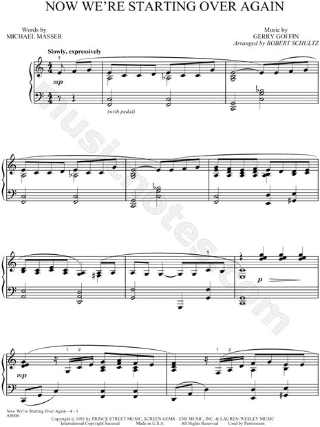 Image result for Starting Over Again Piano Notes