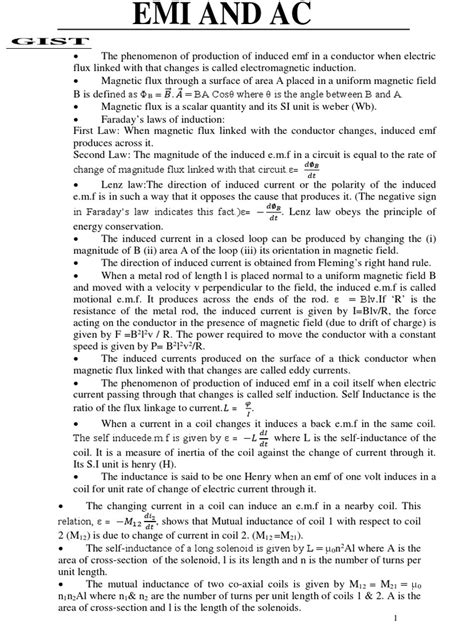 Image result for EMI Chapter Class 12Jee Short Notes