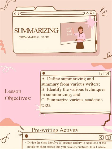 Image result for Summarizing Definition