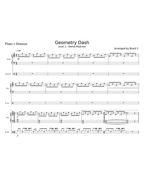 Geometry Dash Medley [REPOST!] Sheet music for Piano, Drum Group (Mixed ...