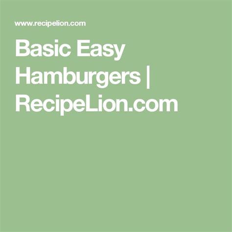 Image result for How to Basic Hamburger