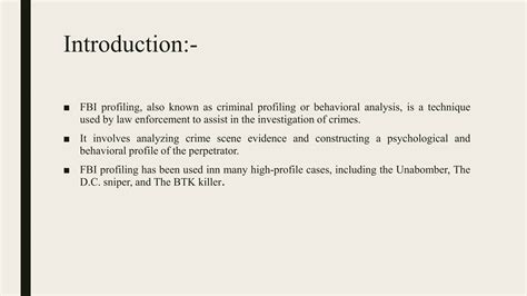 Image result for FBI Method of Profiling