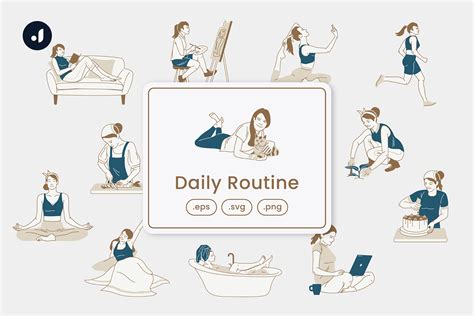 Image result for Daily Routine Line Drawing