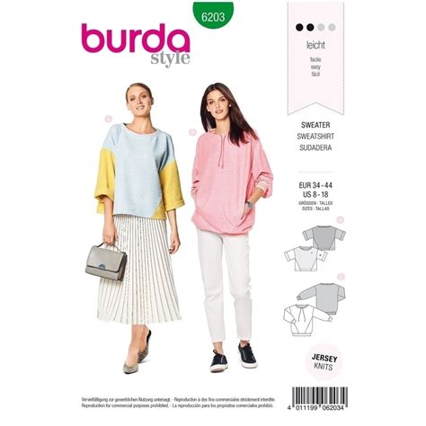 Image result for Burda Sweatshirt Patterns
