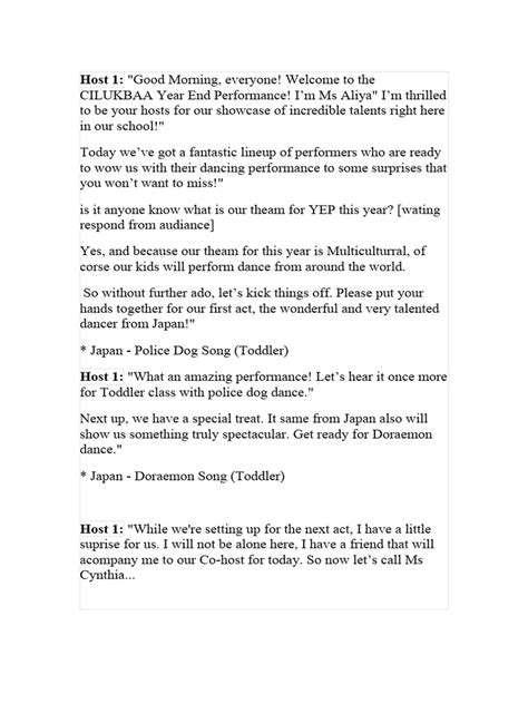 Image result for Script for MC