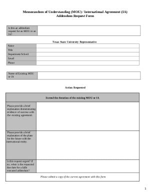 Image result for Mou Addendum Sample