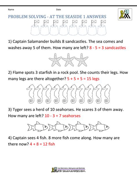 Image result for Math Problem Solving Worksheets for Kids