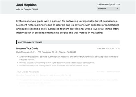 Image result for Example of Tour Guide Profile