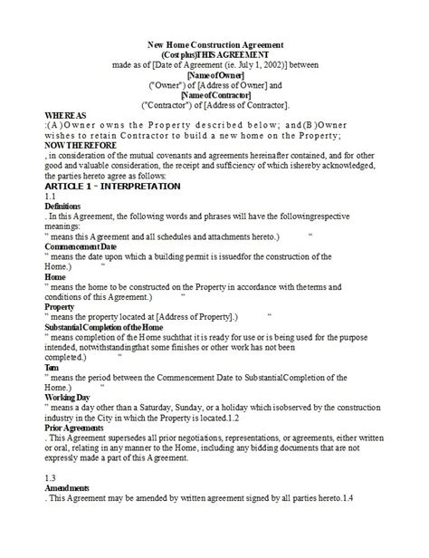 Image result for Cost Plus Percentage Contract Examples