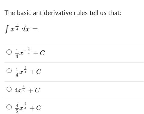 Image result for Basic Antiderivative Rules