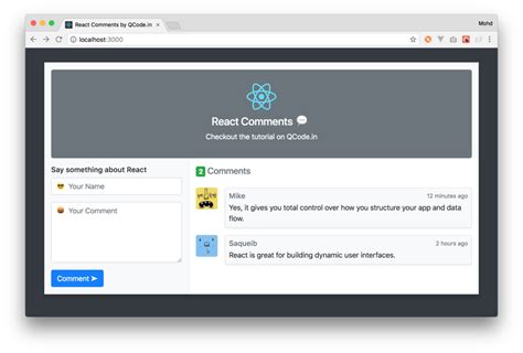 Image result for Comment Section in React