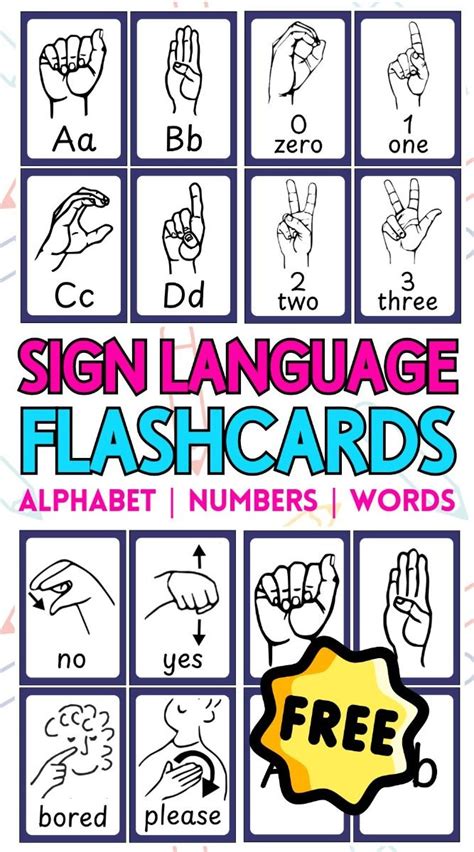 Image result for Free Sign Language Flash Cards