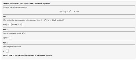 Image result for First Order Differential Equation Solution