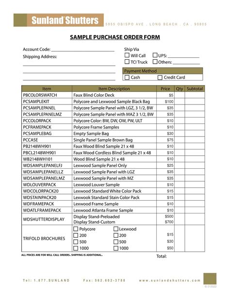 Image result for Free Sample Purchase Order Form