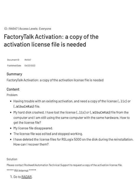Image result for FactoryTalk Activation Type
