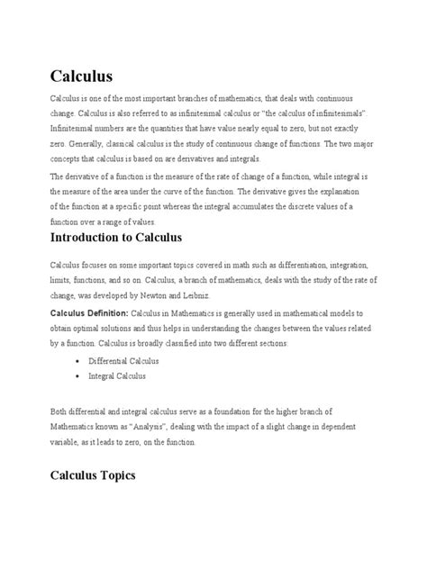 Image result for Introduction to Calculus 1