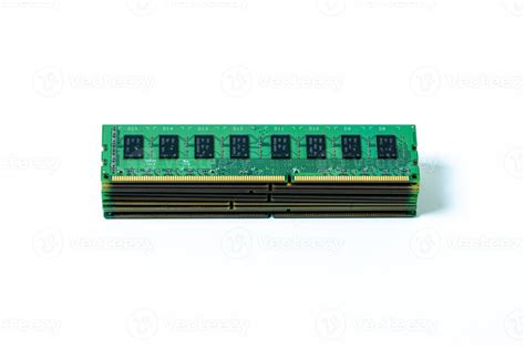 Computer memory card Close up memory socket on board computer server ...