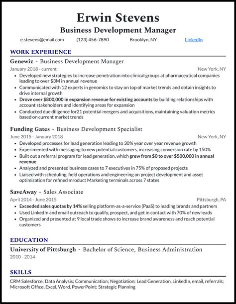18 Business Development Resume Examples for 2025