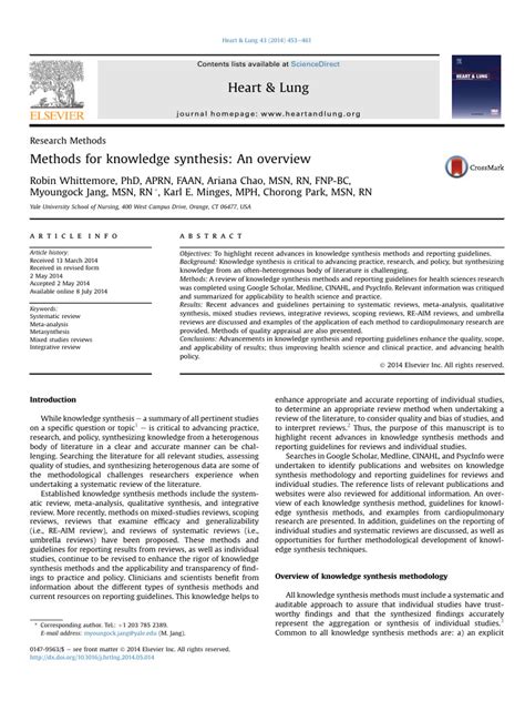 Image result for Research Synthesis Methods Overview