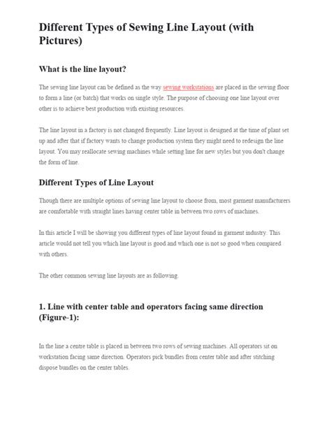 Image result for Sewing Line Layout