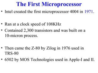 Image result for First Generation Microprocessor