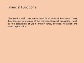 Image result for Study Guide for Financial Functions in Excel