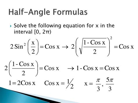 Image result for Half-Angle Formula Examples
