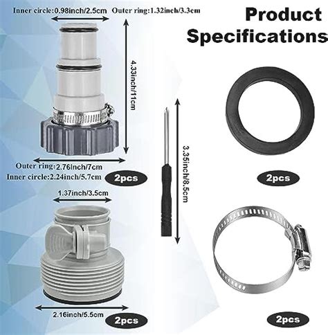 SIYINGSAERY Pool Pump Hose Connector 1.25″ to 1.5″ Replacement Hose ...