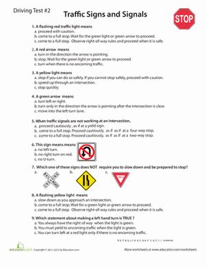 Image result for Drivers Ed Signs Practice Test
