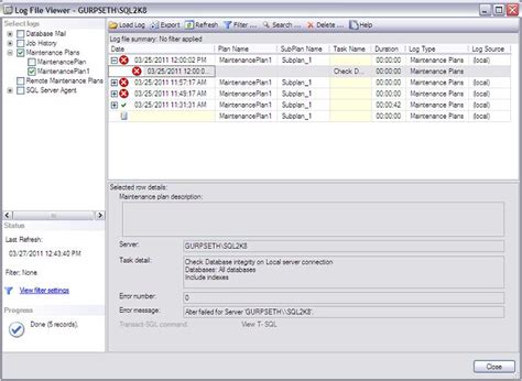 Image result for Maintenance Plan Error in SQL Server