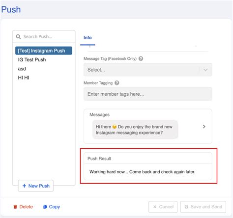 Image result for Push Message vs Inbox Message