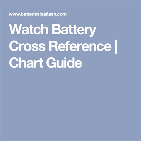 Image result for Watch Battery Conversion Chart