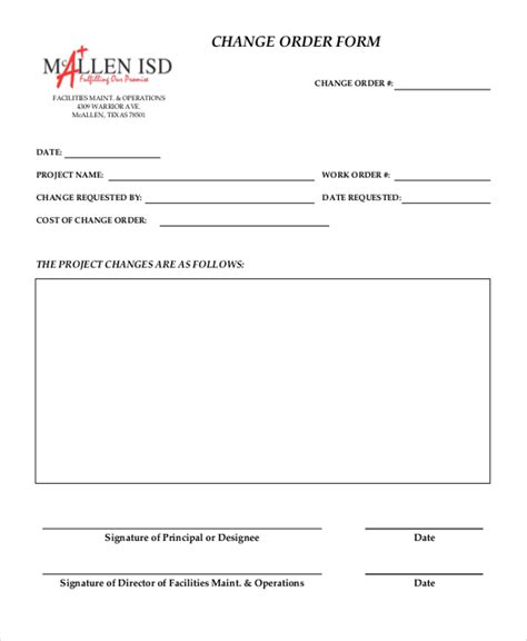 Image result for Process Change Order Form