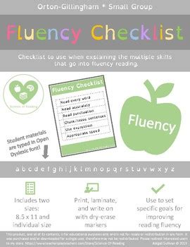 Image result for Fluency Checklist