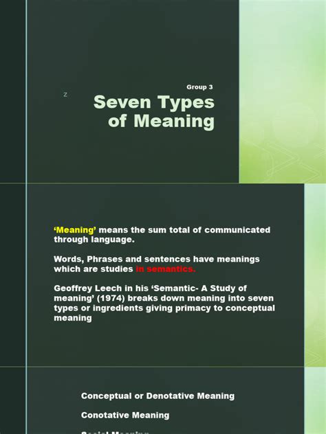 Image result for Types of Meaning
