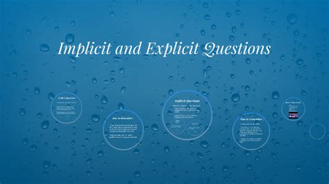 Image result for Implicit and Explicit Questions