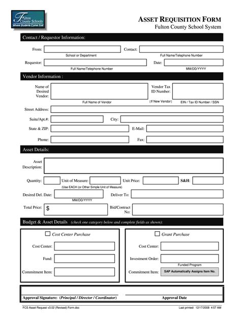 Image result for Fixed Asset Requisition Form
